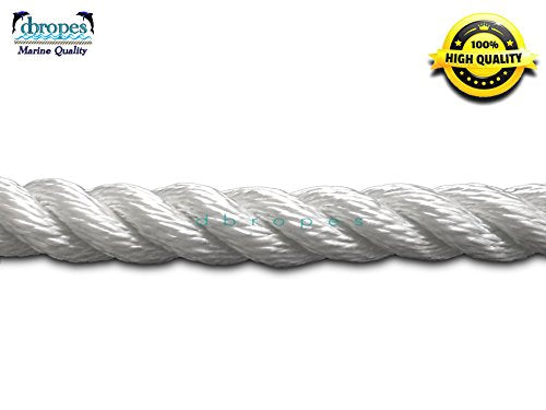 3/8" X 20' Three Strand Mooring Pendant 100% Nylon Rope with SS Thimbl