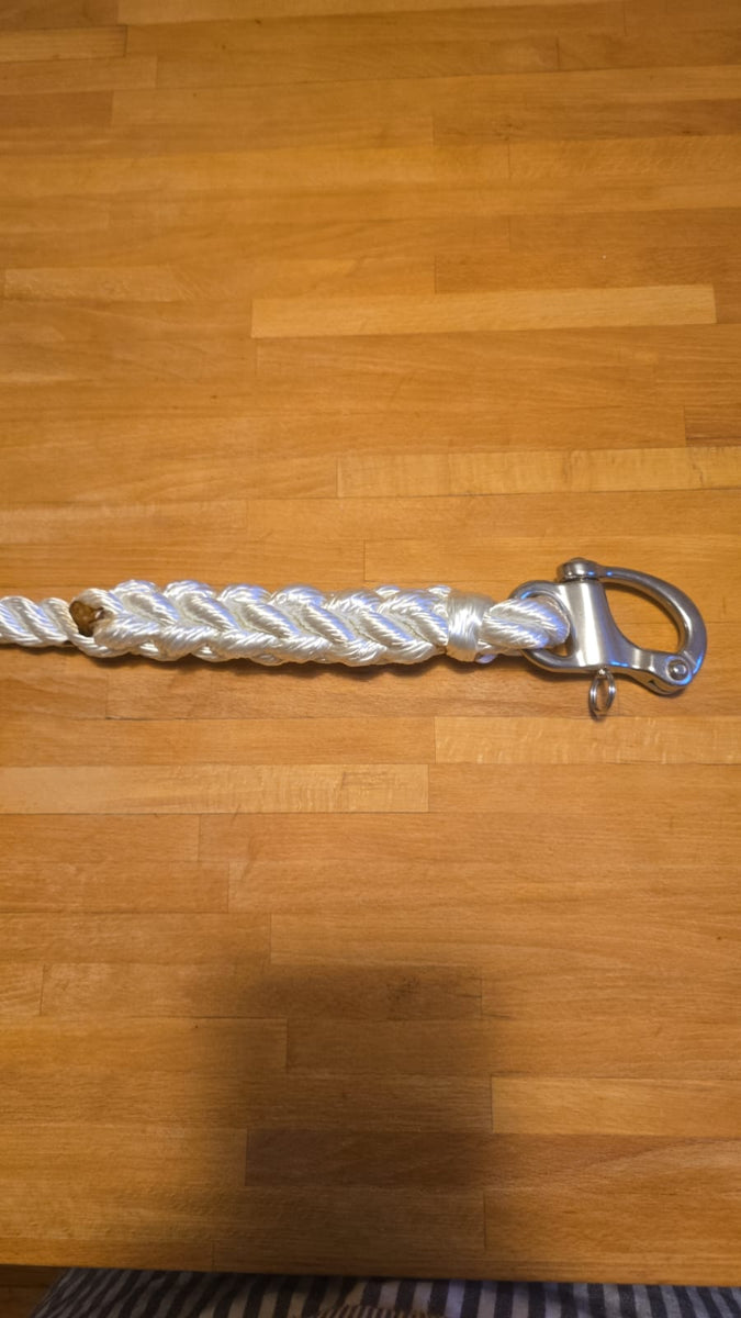 Custom 3/4" x 20' single Lines 100% Nylon Rope with 5' chafe guard and