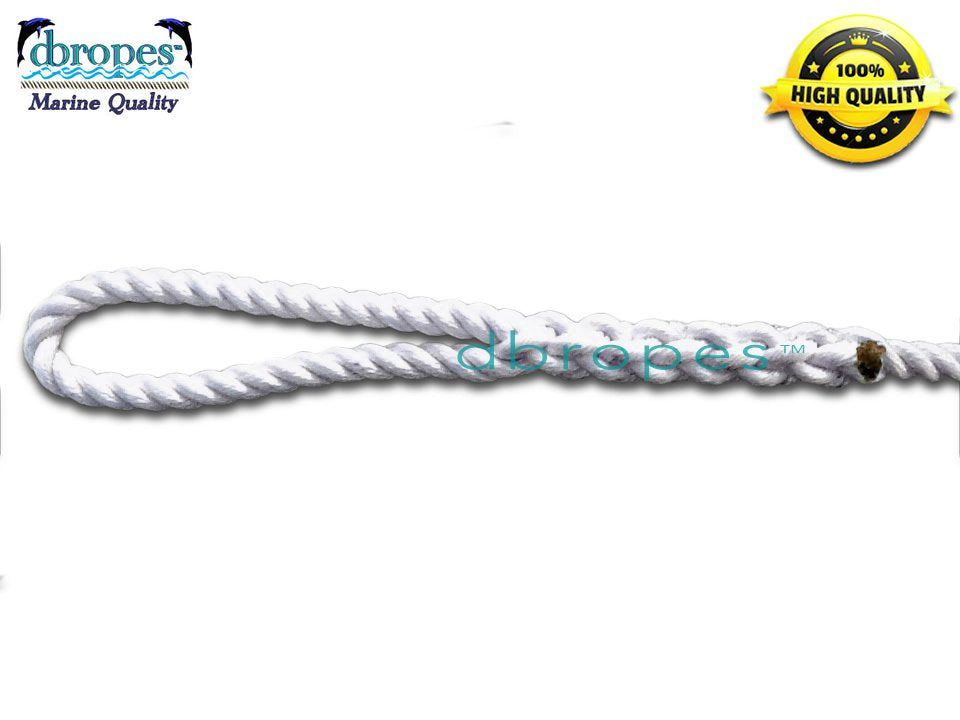 1/2" X 15' Three Strand Mooring Pendant 100% Nylon Rope with Thimble.
